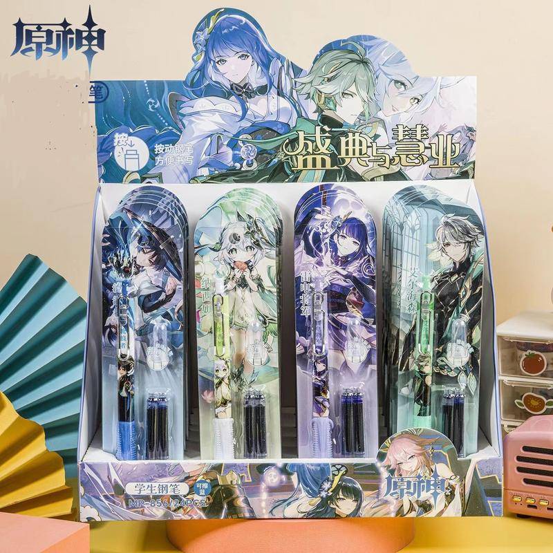 4Pcs/Set Game Genshin Impact Washable Pen Hand Washable Pen Fountain ...