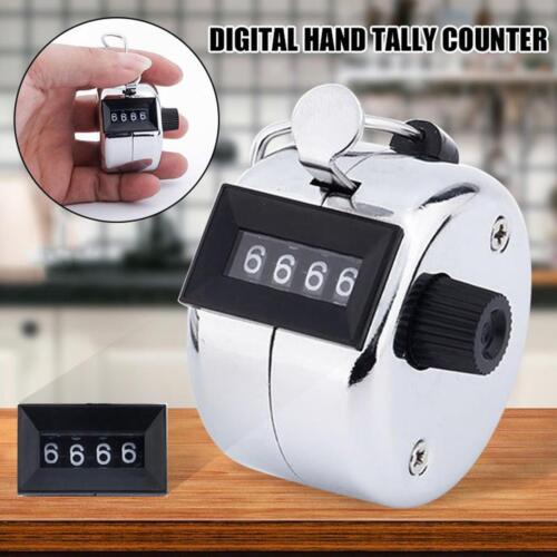 4 Digit Counting Manual Counter Mechanical Click Clicker Steel NEW A1A0 ...