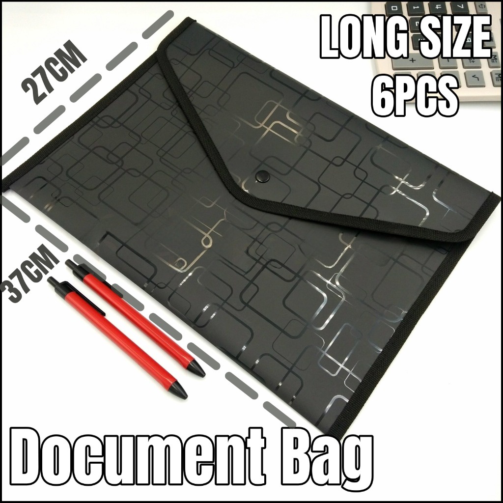 6PCS File Folder Long File Bag Document Bag Long Size Envelope Bag File ...
