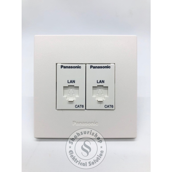 PANASONIC CAT6 DATA OUTLET STOP CONTACT CONTENTS 2 + WHITE FRAME ...
