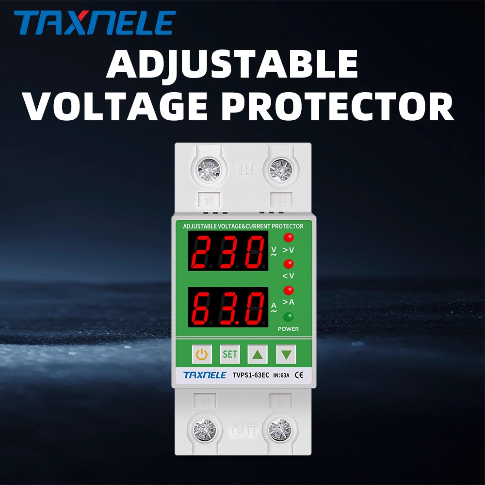 Din Rail Dual Display Adjustable Over Voltage Current and Under Voltage Protective Device ...