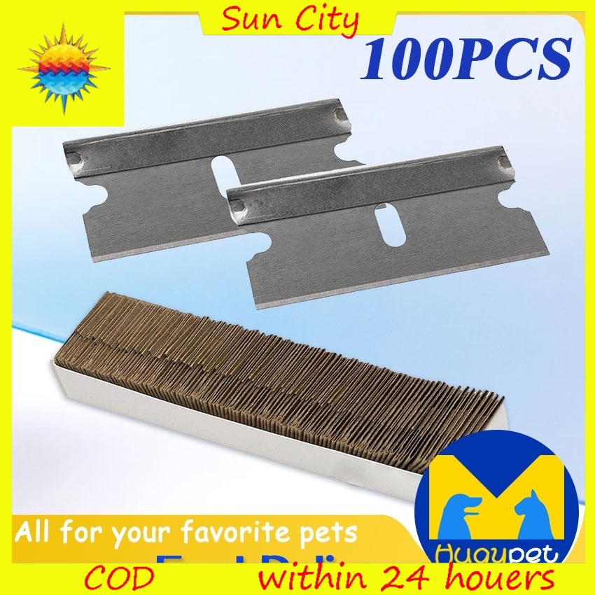 100pcs/box Replaceable Single Edge Razor Blade Scraper Blades Carbon ...