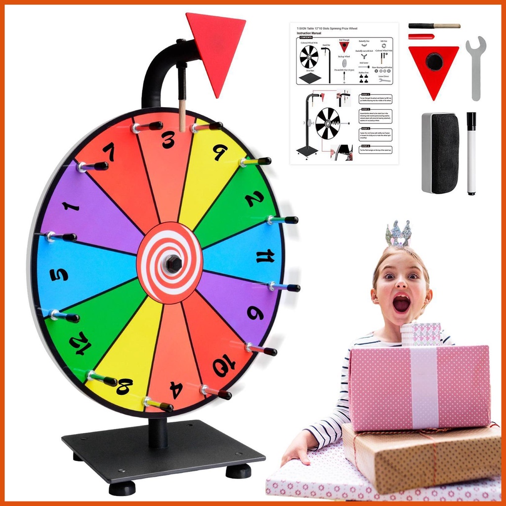 Prize Wheel 12 Inch Spin The Wheel with Dry Erase Marker and Eraser 12 ...