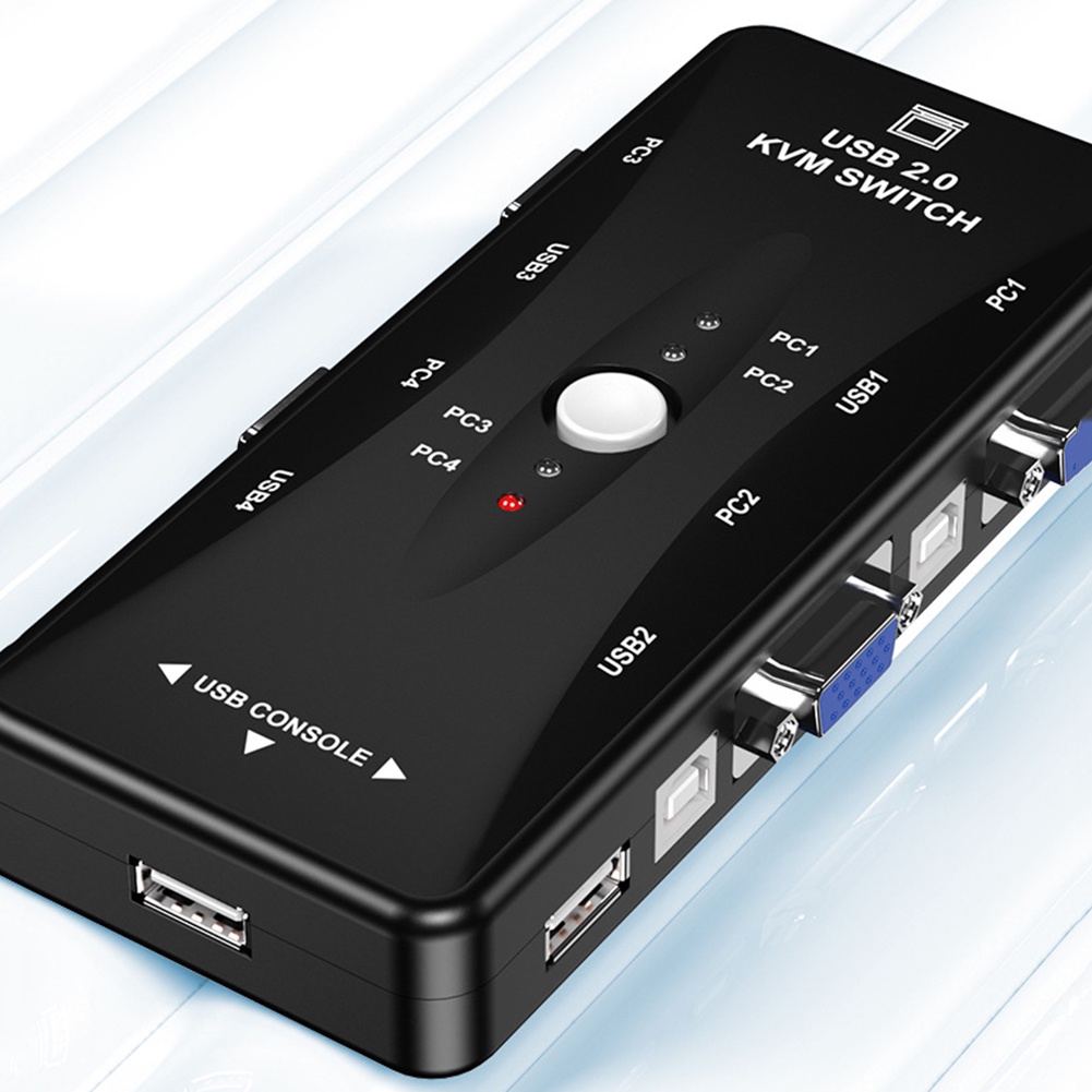 Hw1702 Four-Port USB KVM Switching Box 4 In 1 Out 4K 1080P VGA Switcher ...