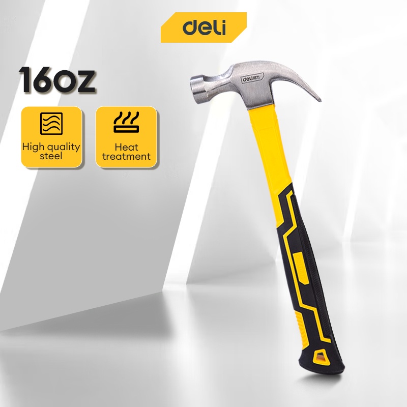 Deli Tool 16oz Heavy Duty Claw Hammer 1Pcs With Fiber handle DL5002 ...