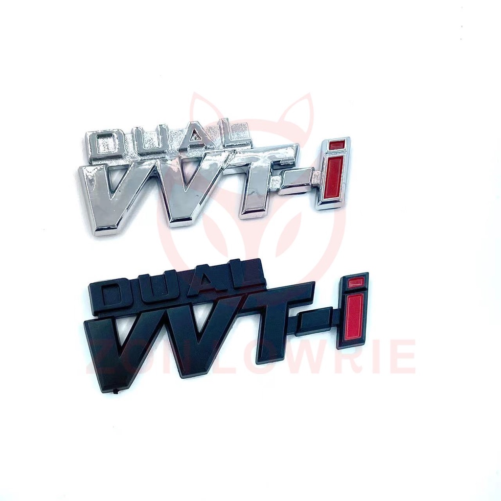 1 x Metal Chrome DUAL VVTI VVT-I Logo Car Auto Rear Side Emblem Badge ...