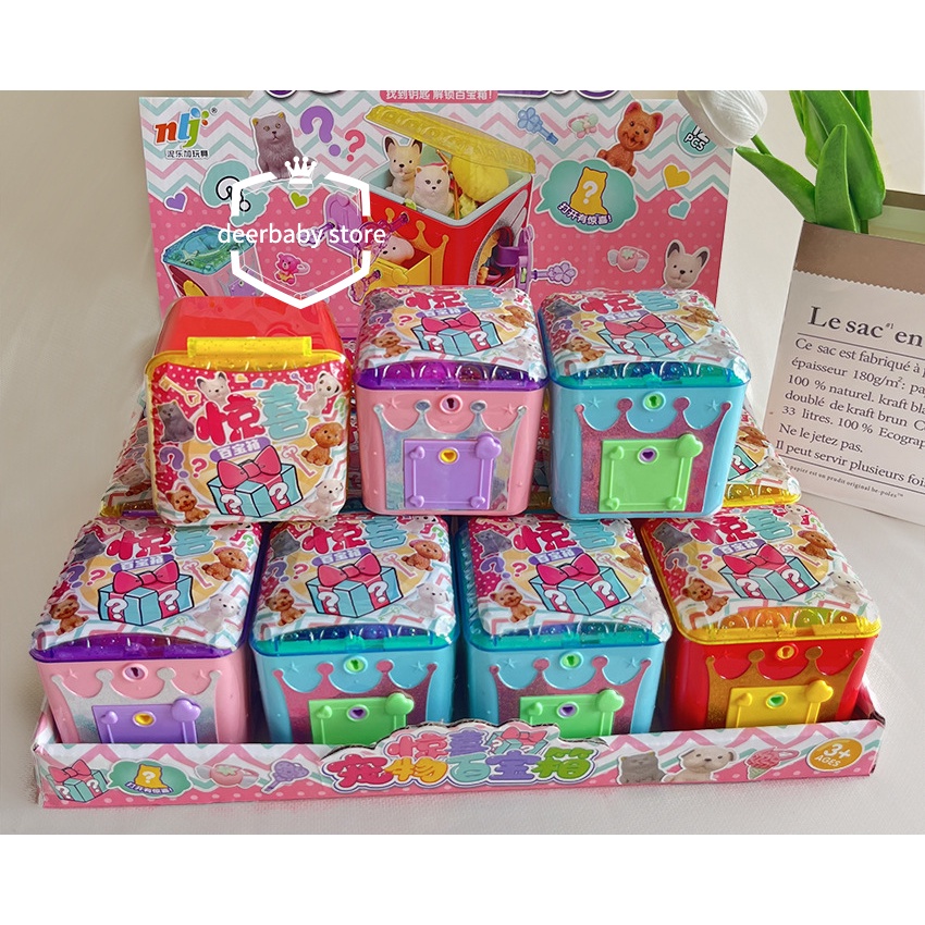 Pet Treasure Box Surprise Demolition Mini Model Unlocking Key Treasure ...