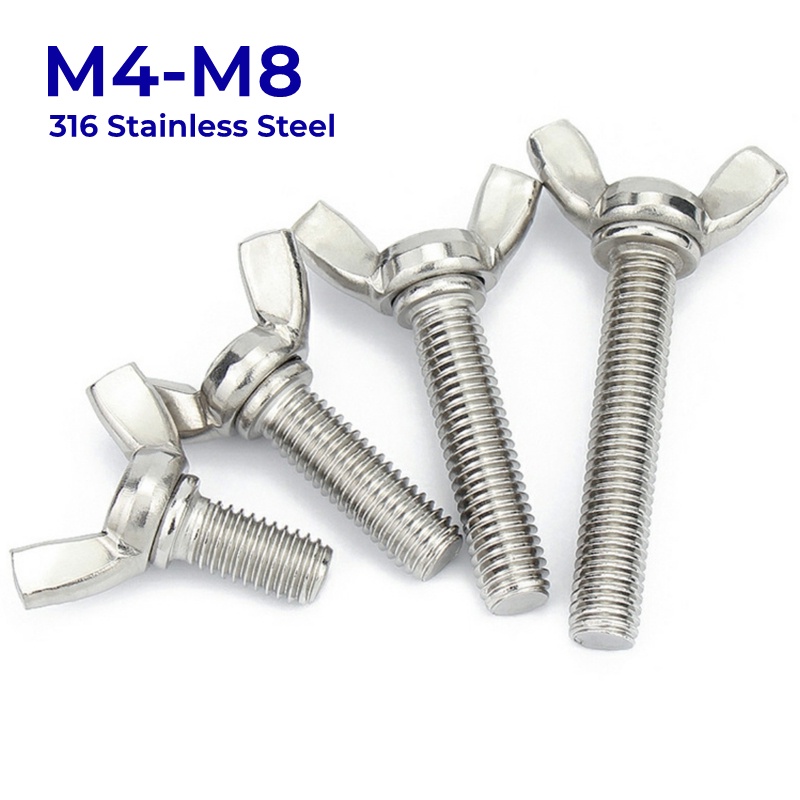 M4 M5 M6 M8 316 Stainless Steel Butterfly Bolt Wing Bolt Thumb Wing ...