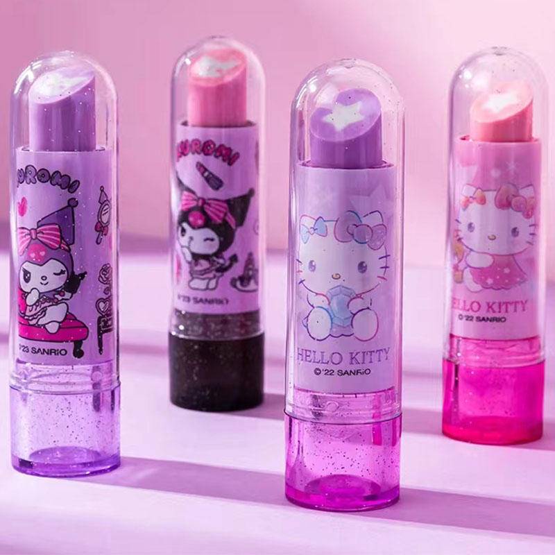 1PC Sanrio Creative Lipstick Rotary Rubber Eraser Kawaii Kuromi ...