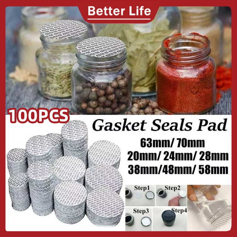 100PCS Press & Seal Cap Liners Jar Bottle Foam Self-adhesive Safety ...