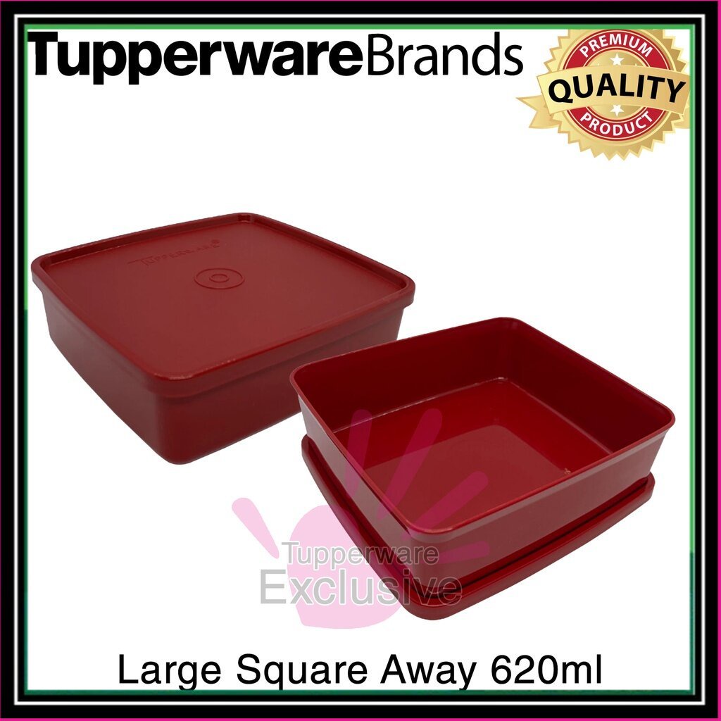 Tupperware Large Square Away 620ml - Cherry Color (1pc) | Shopee ...
