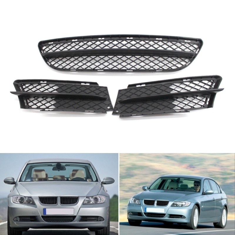 ROX Car Front Lower Bumper Grille Bezels Fog Lamp Cover for E90 2006 ...