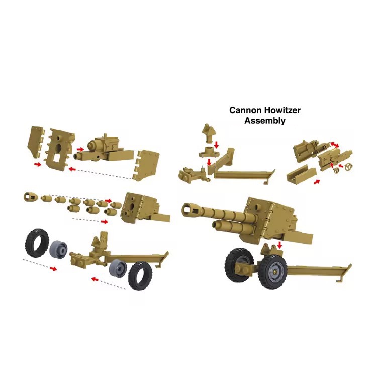 Military DIY Model Cannon Howitzer Interested Educational Building ...