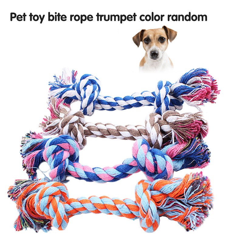 1pcs Pet Supplies Chew Knot Toy Cotton Braided Bone Rope Puppy Dog Clean Molar | Shopee Philippines