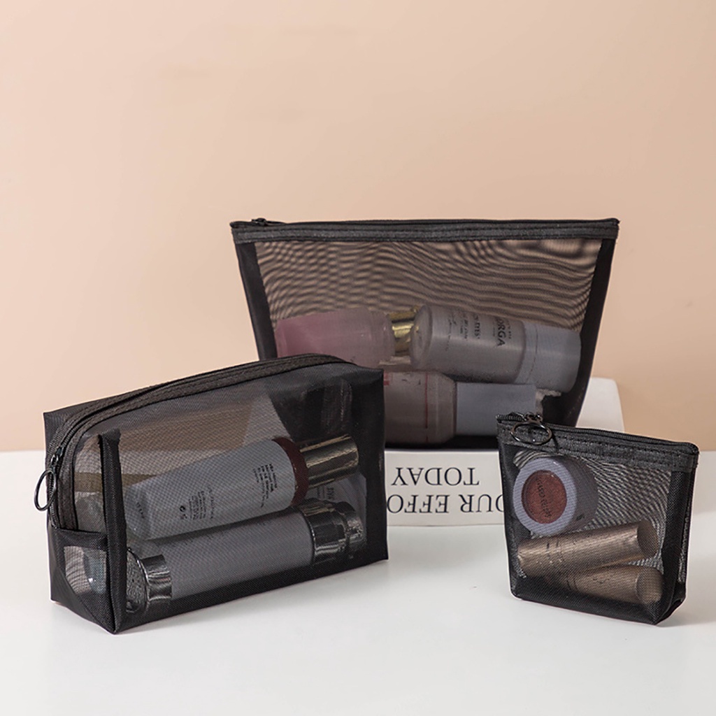 Travel Portable Large Capacity Mesh Cosmetic Bag Women Multi-function ...