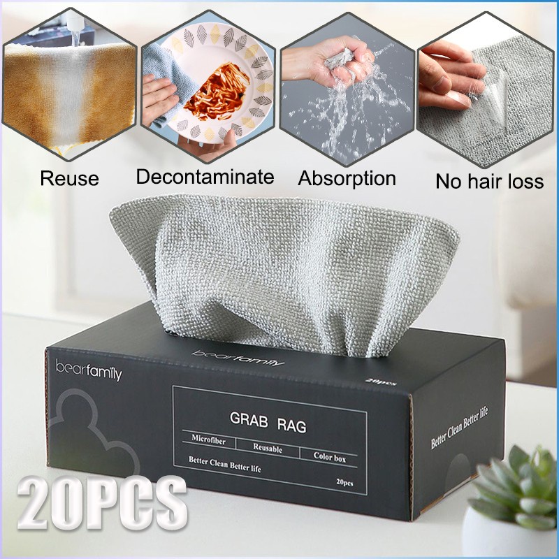 20pcs/box 20*20cm Cleaning cloth kitchen dish towel microfiber ...