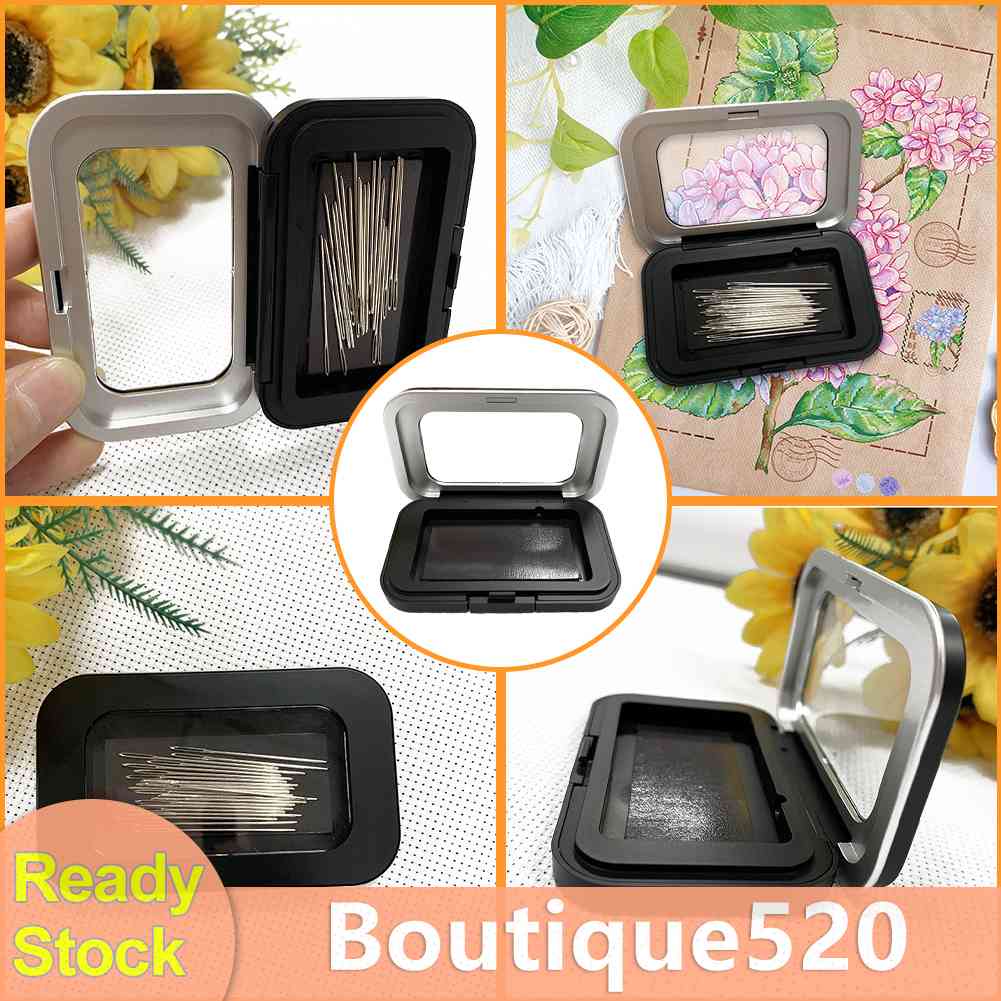 Magnetic Needle Case Household Black Needle Storage Box Portable for ...
