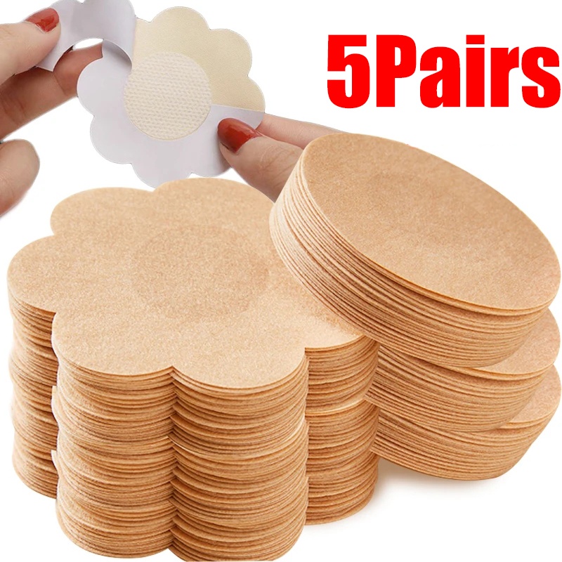 5Pairs Women Non-woven Nipple Stickers/Invisible Breast Nipple Cover ...