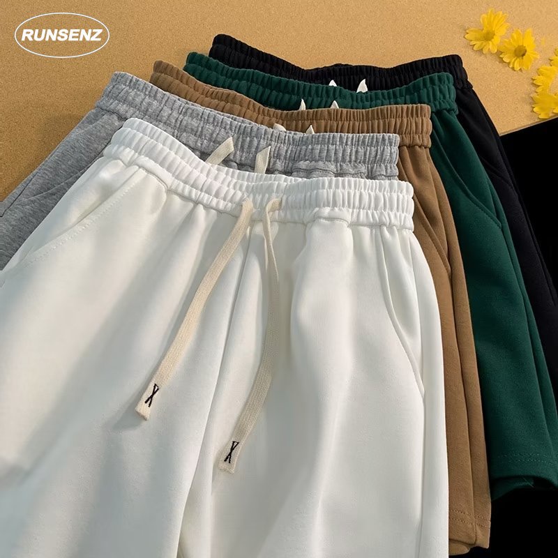 M-8XL Plus Size Shorts Men Plain Color Casual Loose Sports Shorts ...