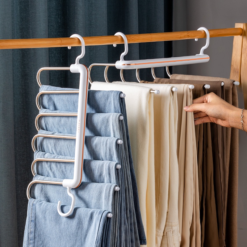 6in1 Trouser Storage Rack Coat Hanger Closet Organizer Multi-functional ...