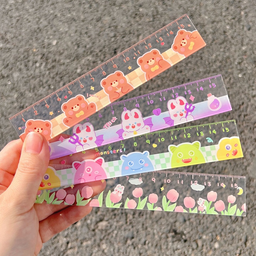 Multifunctional Kawaii Bear Rabbit Pattern Straightedge/ Cartoon ...