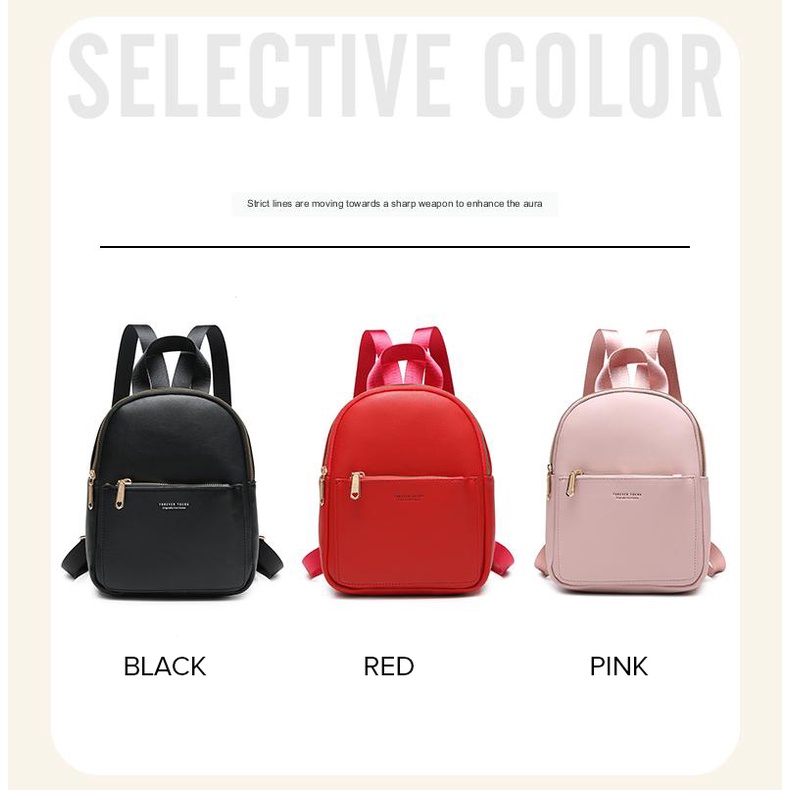 Forever Young Soft Leather Backpack For Women | Shopee Philippines