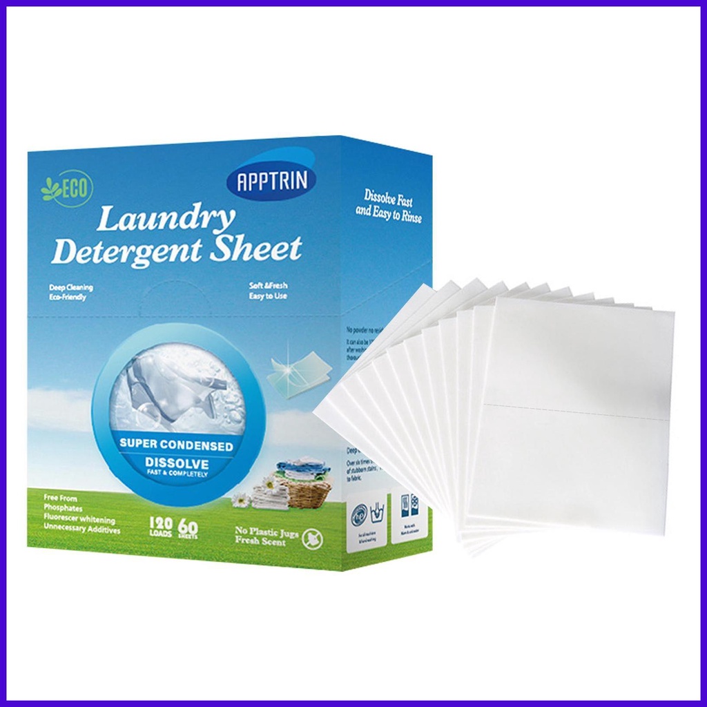 Laundry Sheets Detergent 60 Pieces Liquidless Washing Sheets High ...