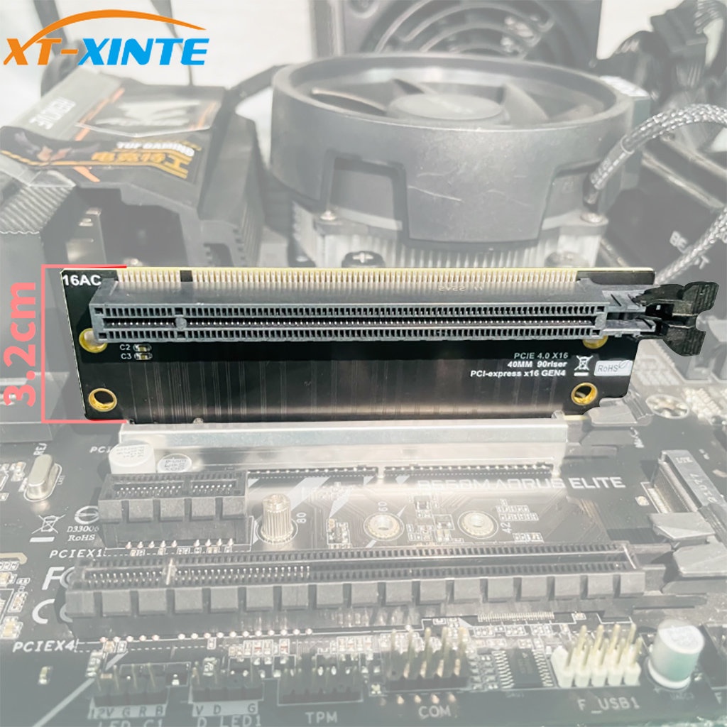 XT-XINTE PCIe 4.0 X4 /X8 to X16 Riser Card Converter / X16 90degree ...