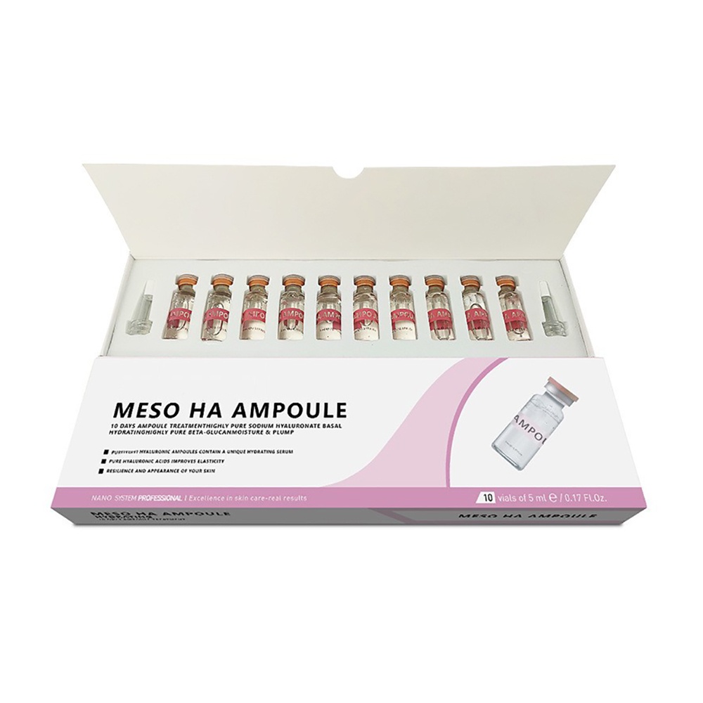 10 Bottles Meso HA Ampoule Pure Hyaluronic Acid Serum for Microneedling ...