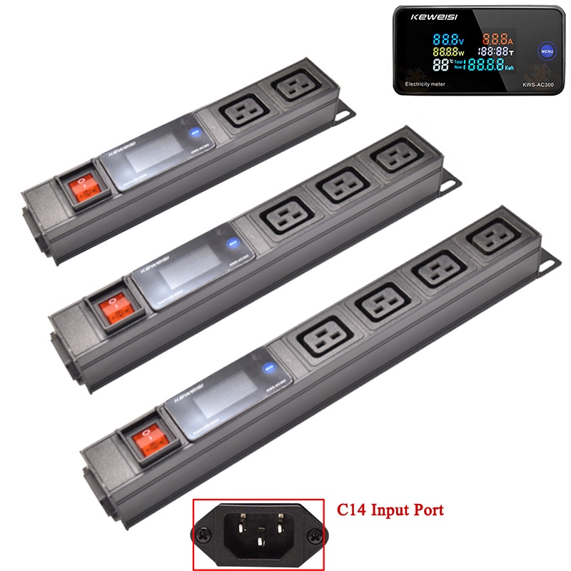 C19 multifunctional digital display meter PDU16A power distribution unit expansion socket, IEC ...