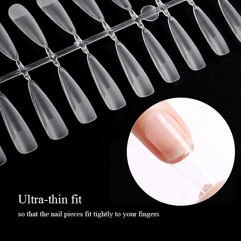 UR SUGAR 120pcs/Bag Clear Transparent Seamless Fake Nails Full Cover ...