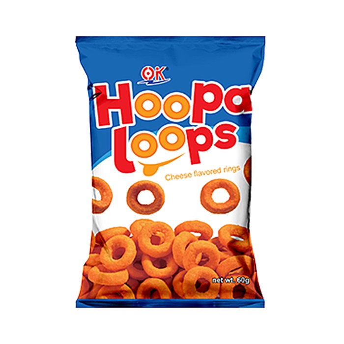 OK Hoopa Loops Cheese Flavor Chips Snaks 60g | Shopee Philippines