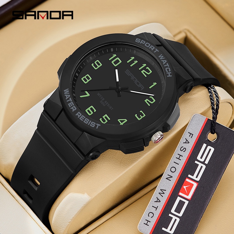 SANDA Youth Trend Simple Solid Color Watch Luxury Sport Quartz Watch ...