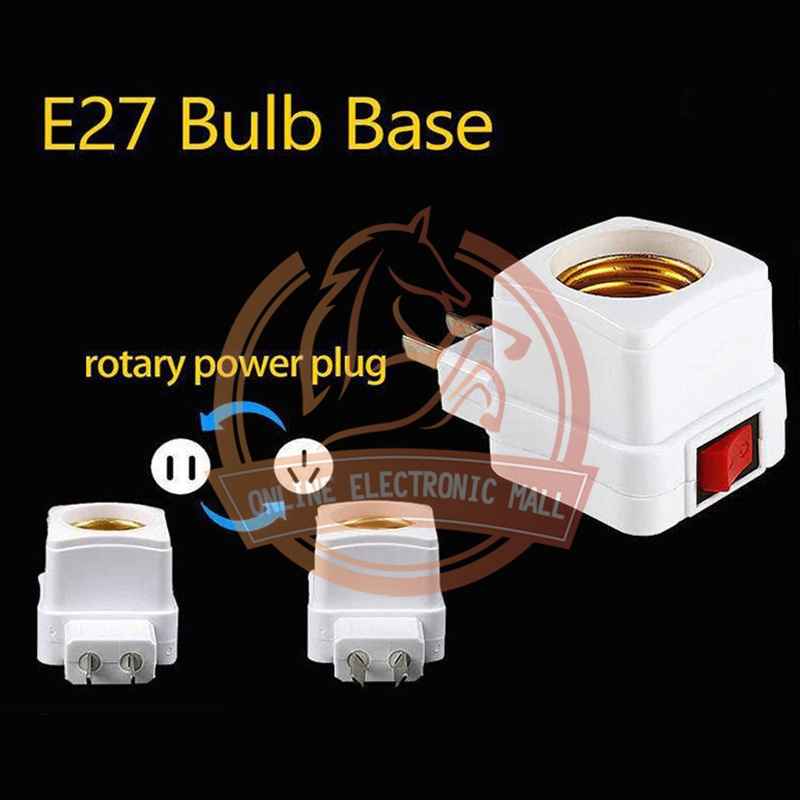 BZ E27 Square with Switch Plug Socket Rotatable LED Energy Saving Lamp ...