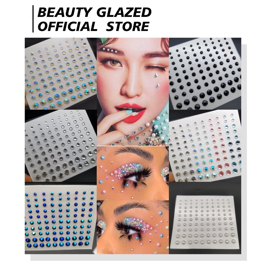 Beauty Rhinestone Pearl Face Eye Sticker Diamond Makeup Face Adornment ...