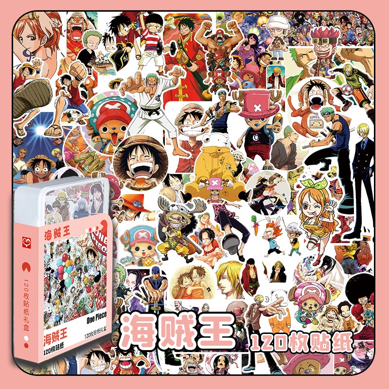 120pcs/set ONE PIECE Non repeating sticker small gift box | Shopee ...