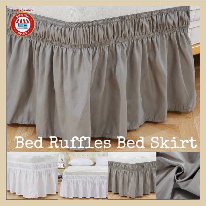 【COD】Elastic Bed Skirt Without Bed Surface 100% Polyester Bed Apron ...