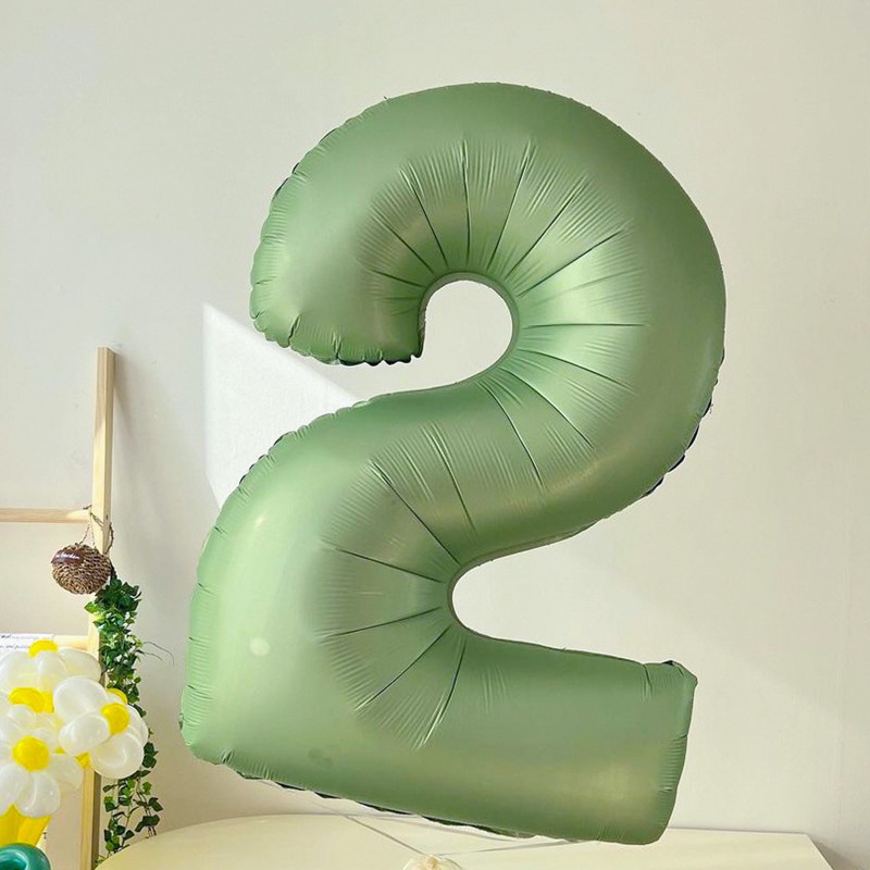 1set 40inch Sage Green Digit Balloons Olive Green Numbers 1 2 3 4 5 6 7 ...