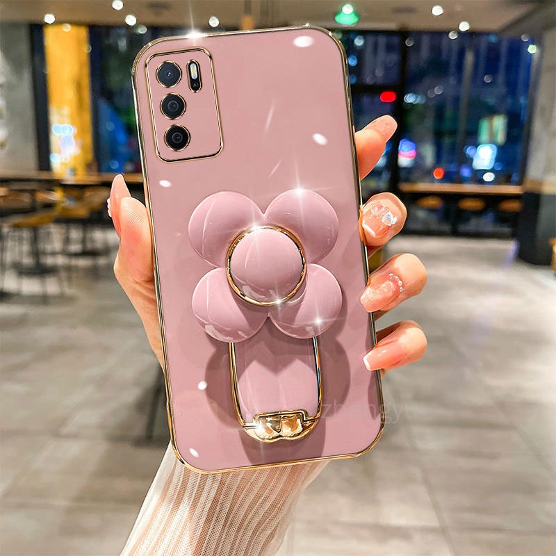 Casing OPPO A16 4G OPPO A16S A54S TPU 3D Windmill bracketBracket Phone ...