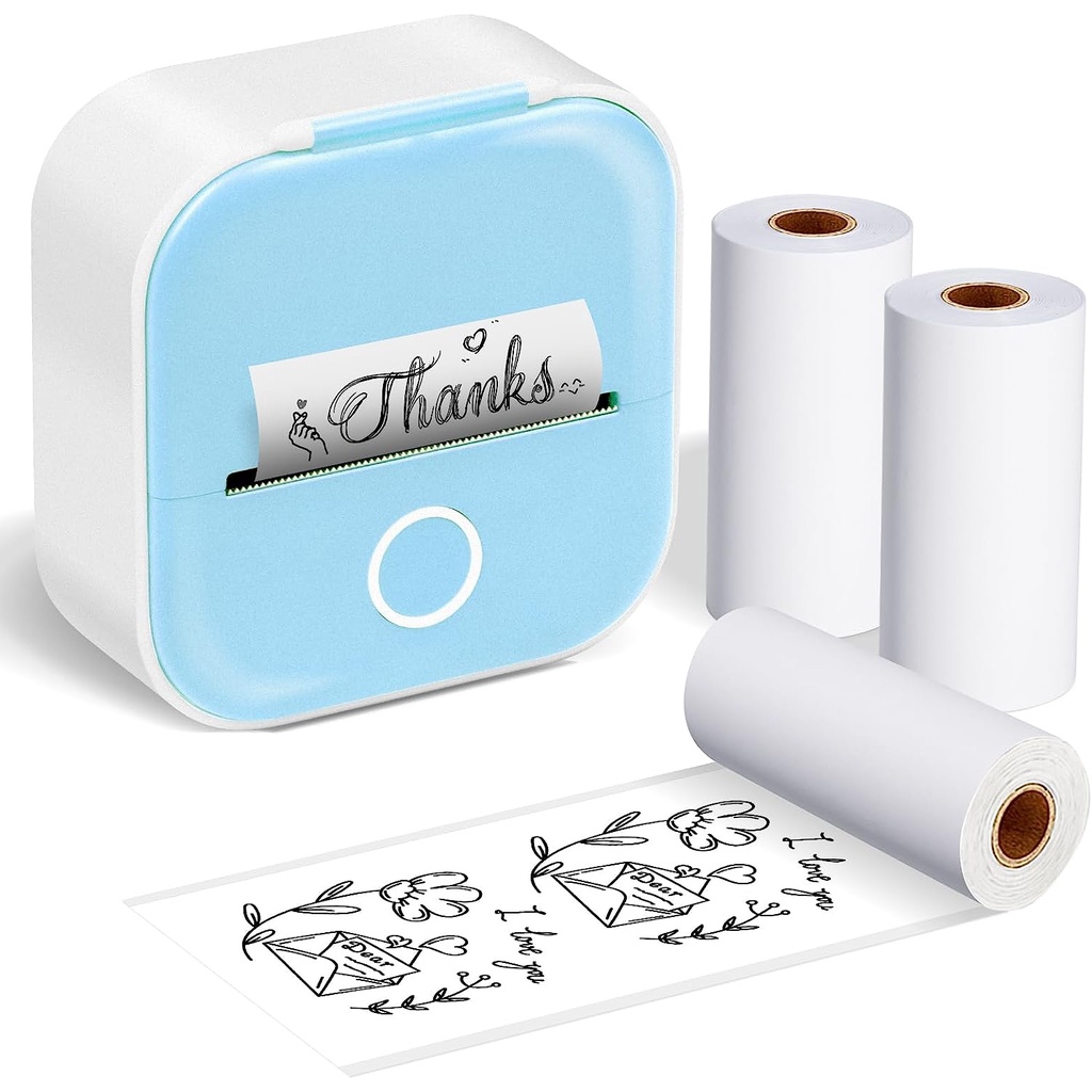 Mini Printer Bluetooth Pocket Sticker Printer Thermal Printer Portable ...