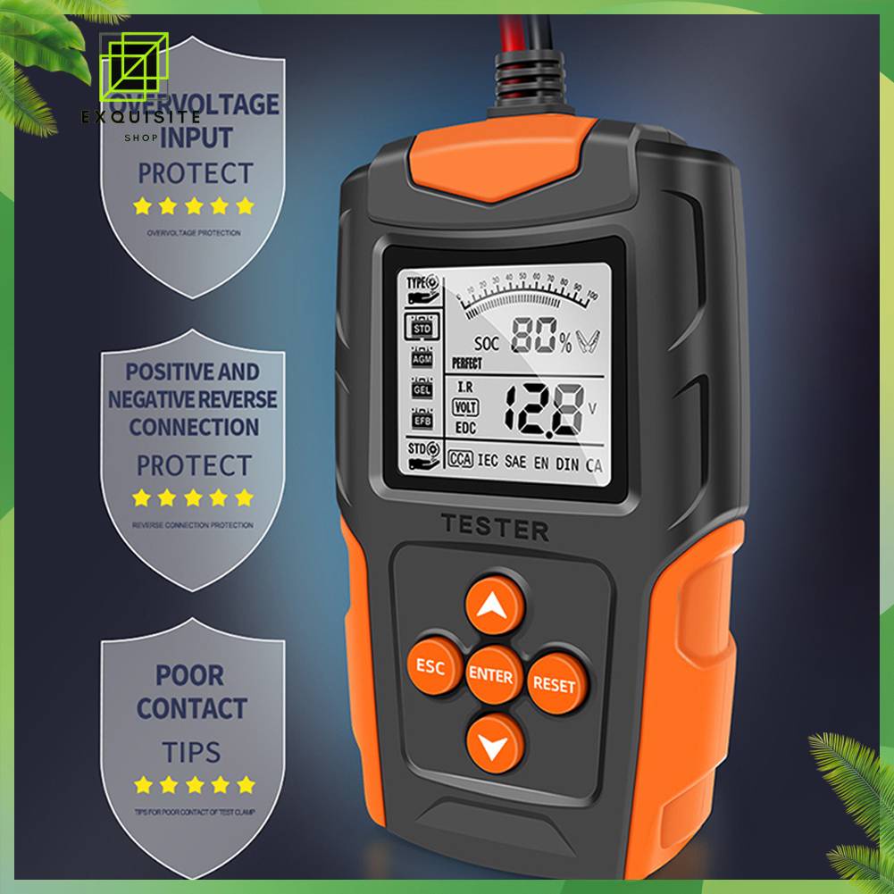【EST】12V/24V Auto Battery Analyzer Digital Display Car Battery Tool for ...