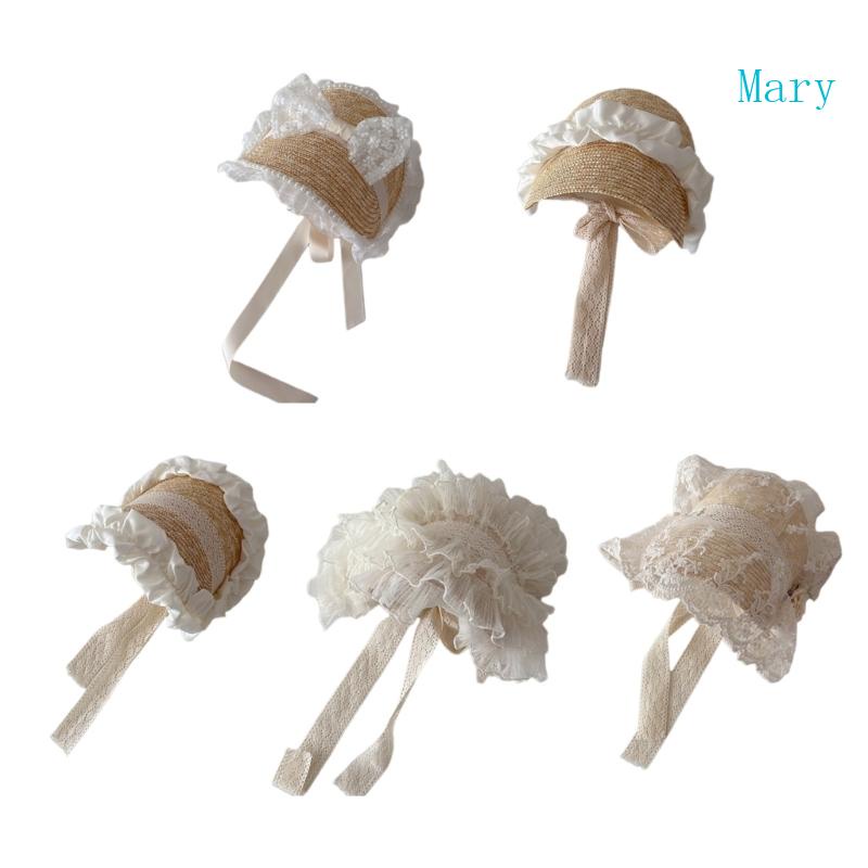 Mary Girl Princess Hat French Bonnet Straw Cap 3-7Y Little Girl ...