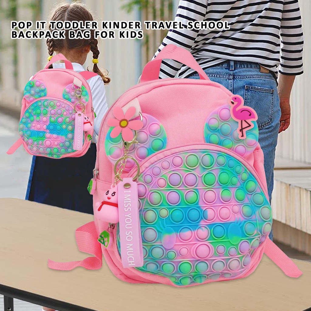 Pop It Toddler Kinder Travel School Backpack Nylon Miniature Bag for ...