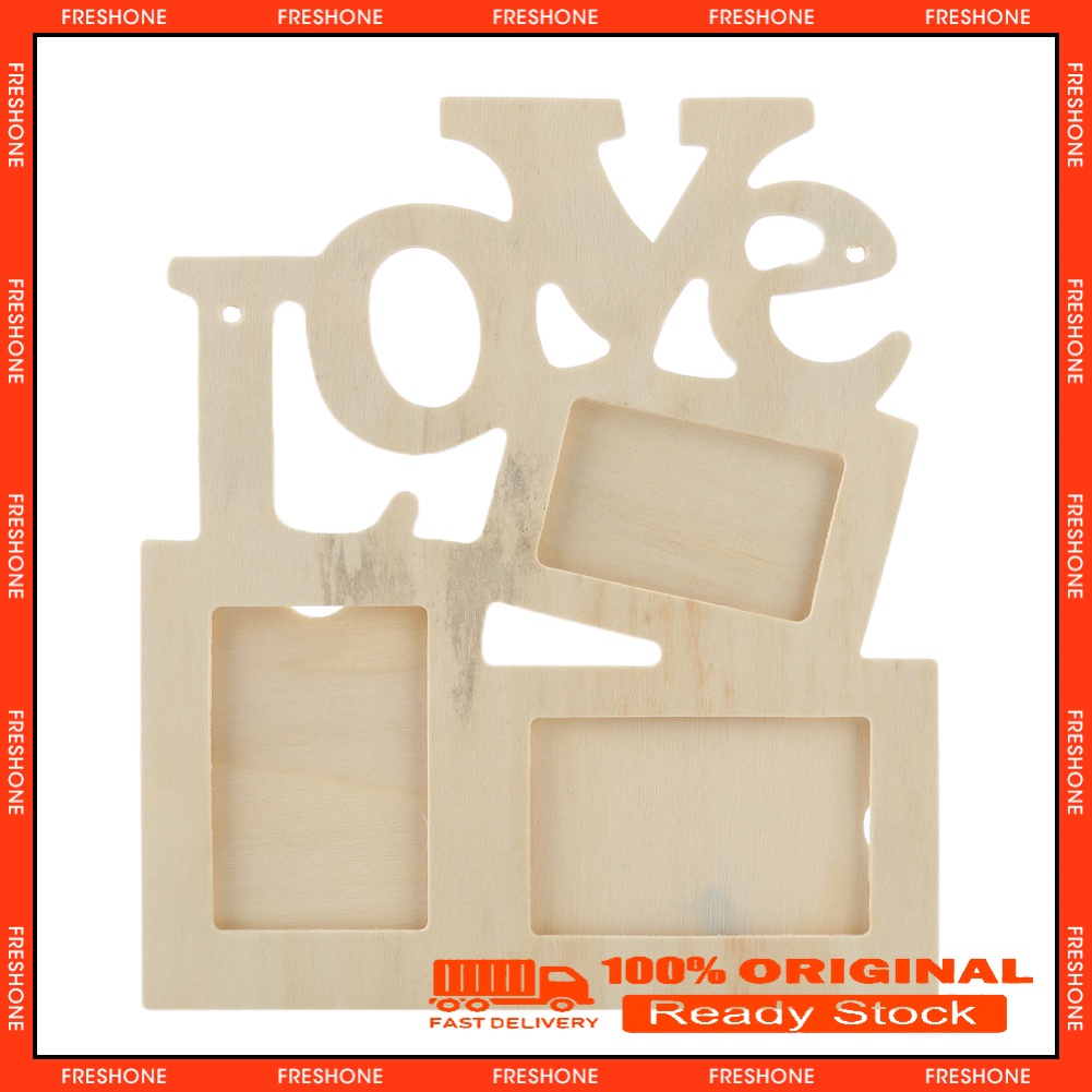COD 3 in 1 White Hollow Love Wooden Family Picture Photo Frame DIY Art ...
