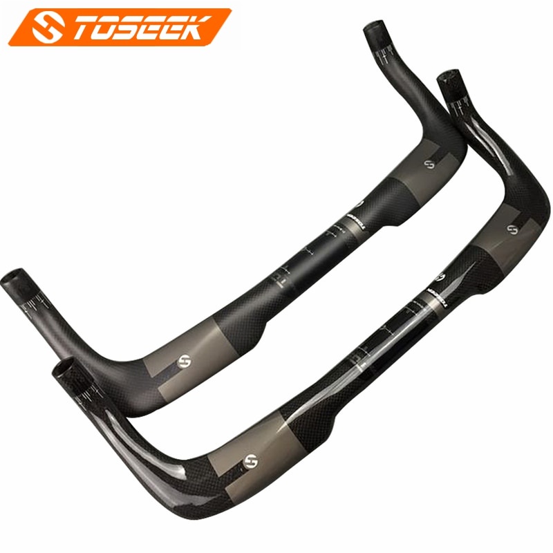 TOSEEK Full 3K Carbon Fiber TT Bike Handlebars Triathlon Handlebar 31.8*400/420/440mm Bullhorn ...