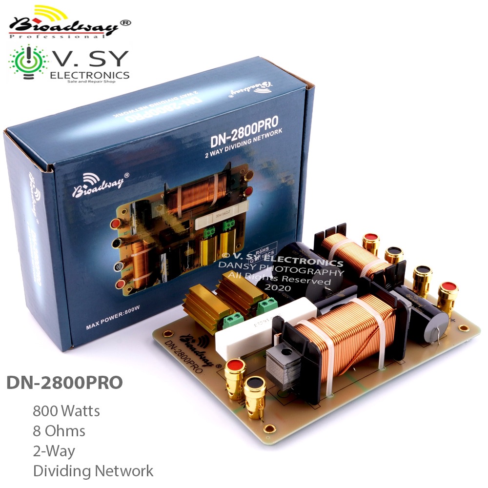 Broadway DN-2800PRO 800W 8 Ohms 2-Way Speaker Dividing Network ...