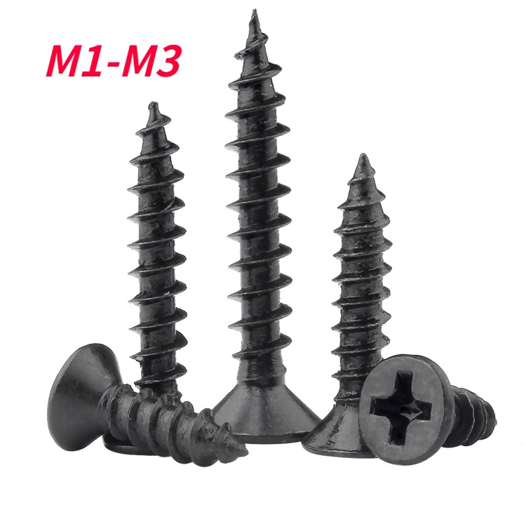 M1/m2/m3 Black Phillips Countersunk Self-Tapping Screw Pointed Tail ...