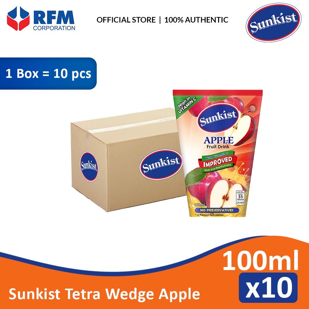 Sunkist Tetra Wedge Apple 100ml - Set of 10s | Shopee Philippines