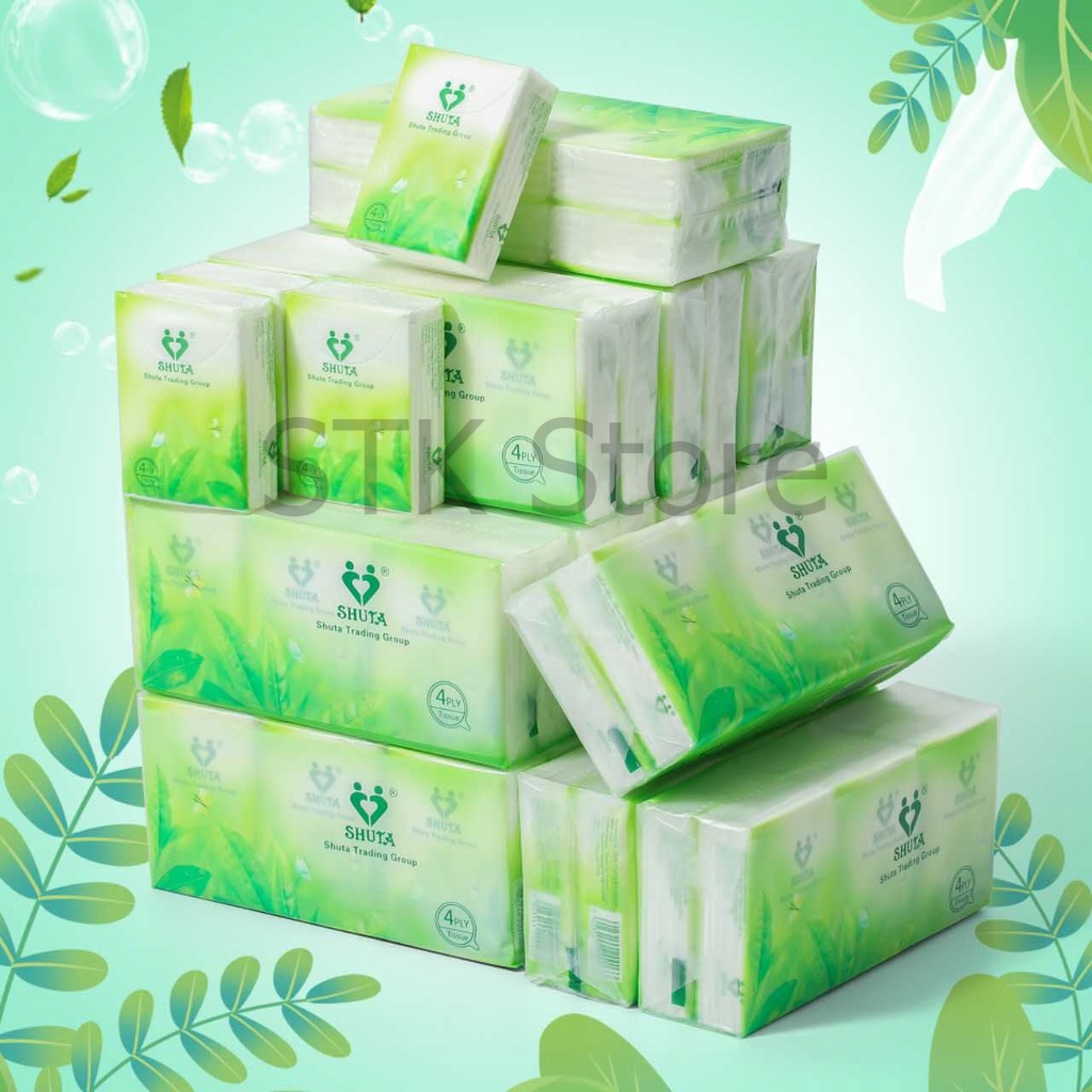 STT0022 6Pcs/Pack Green Tea Pocket Size Facial Tissue Mini Portable Tissue | Shopee Philippines