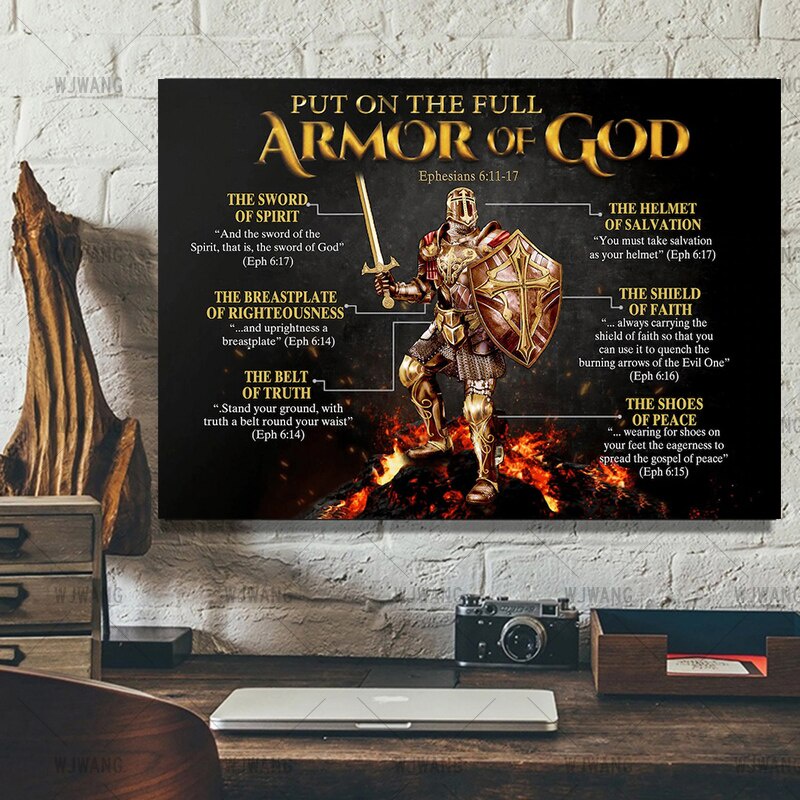 Armor of God Jesus Canvas Wall Art Picture Posters and Prints Christian ...